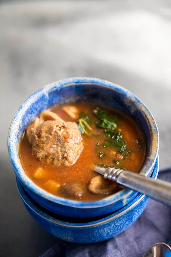 Easy Vegetable Soup Recipe with Meatballs - LemonsforLulu.com
