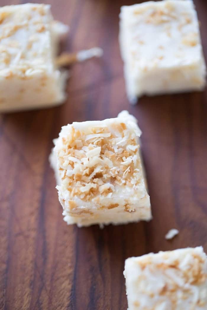 Toasted Coconut White Chocolate Fudge - LemonsforLulu.com