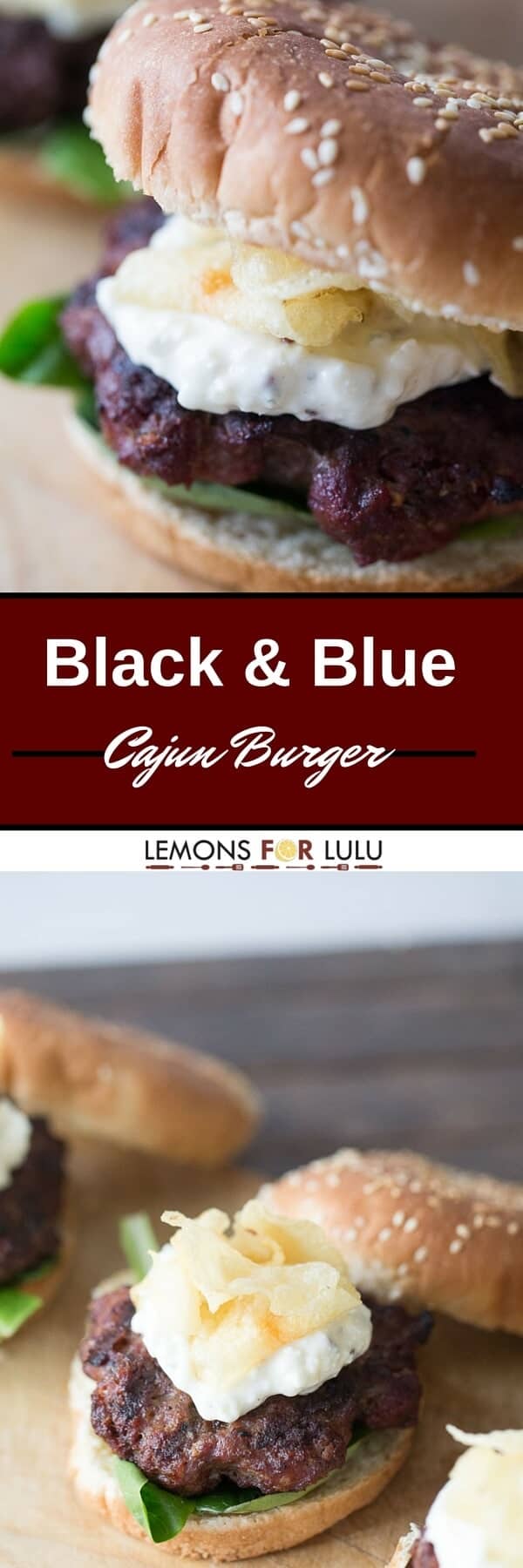 Black and Blue Cajun Burger | LemonsforLulu.com