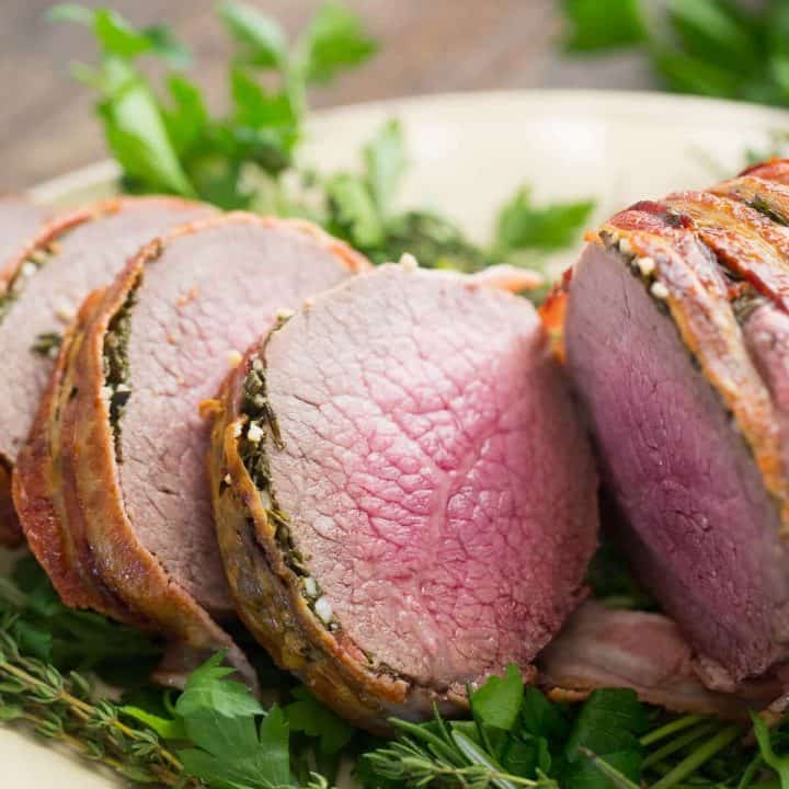 Bacon Wrapped Eye of Round Roast - LemonsforLulu.com