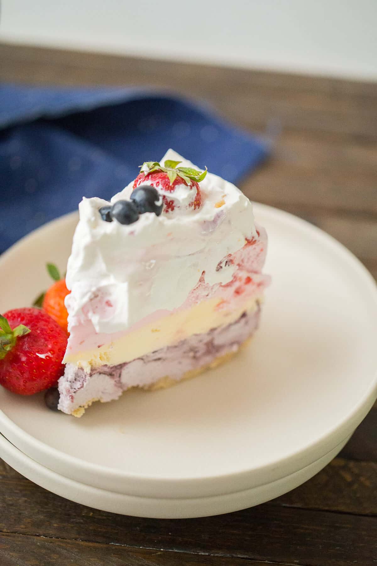 Red, White and Blue Ice Cream Cake | LemonsforLulu.com