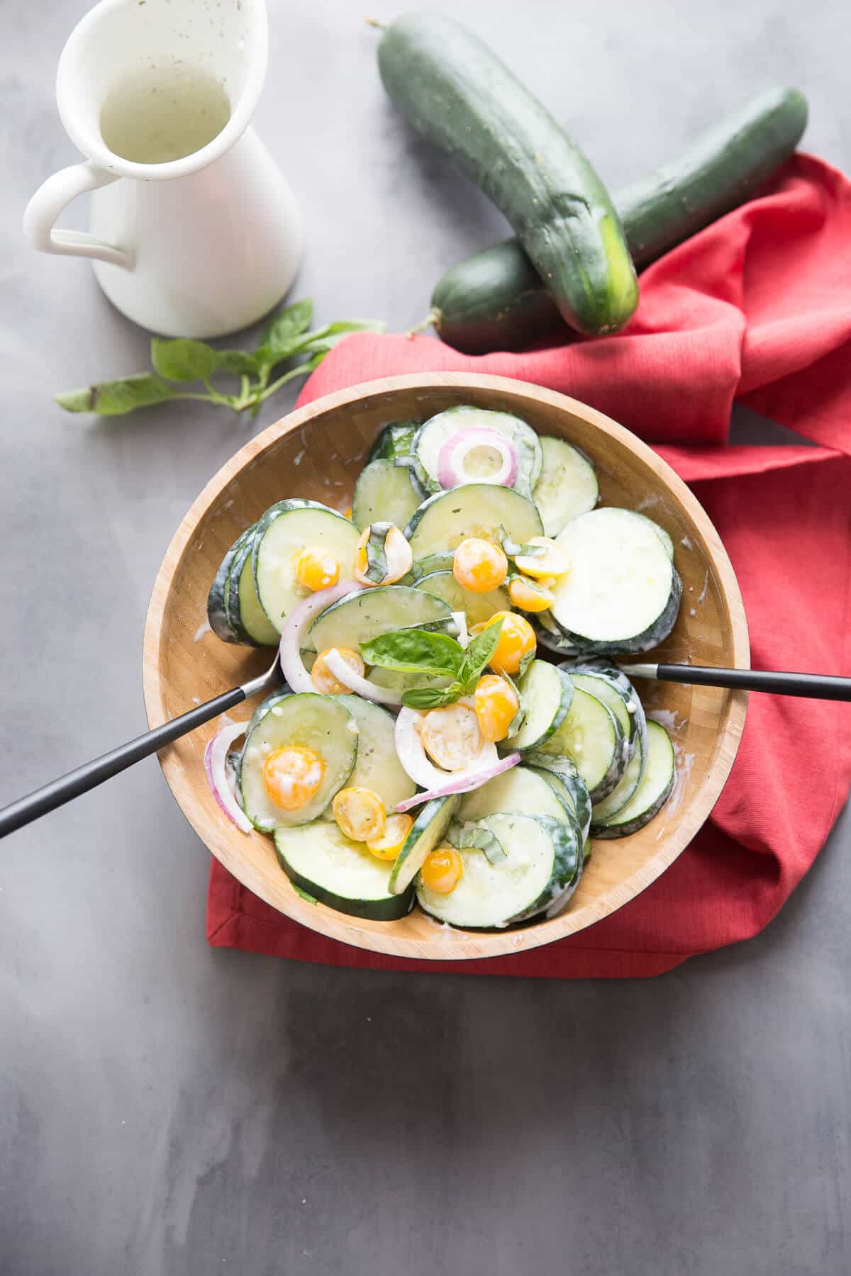 Creamy Cucumber Salad - LemonsforLulu.com