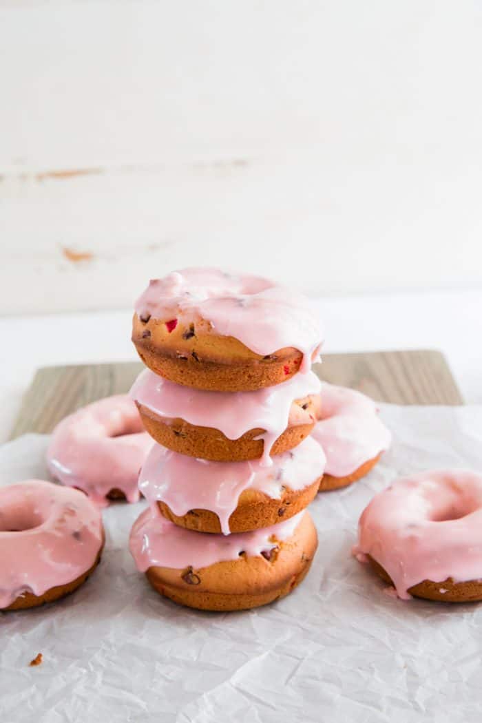 Cherry Chip Donuts - Lemons for Lulu